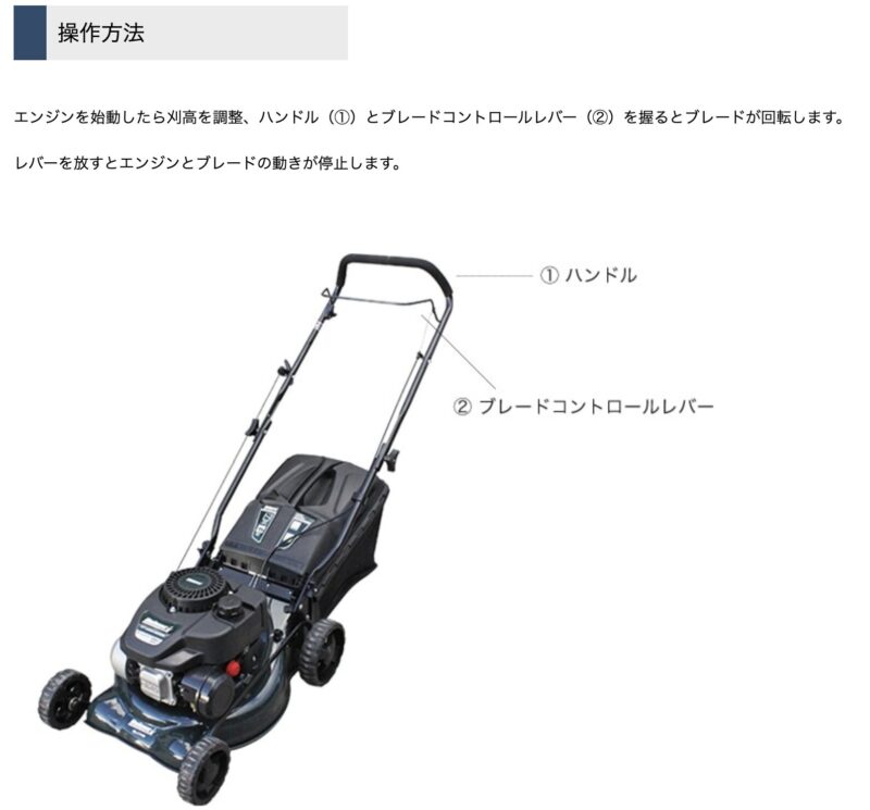 エンジン 芝刈り機 手押し式 BL17 | くらしの工具屋ブックマーク